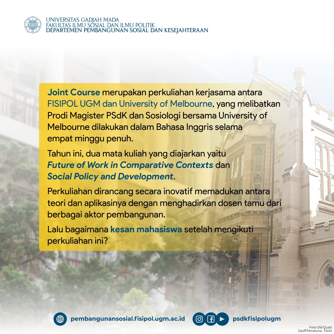 Joint Course Prodi Magister PSdK – PSDK UGM
